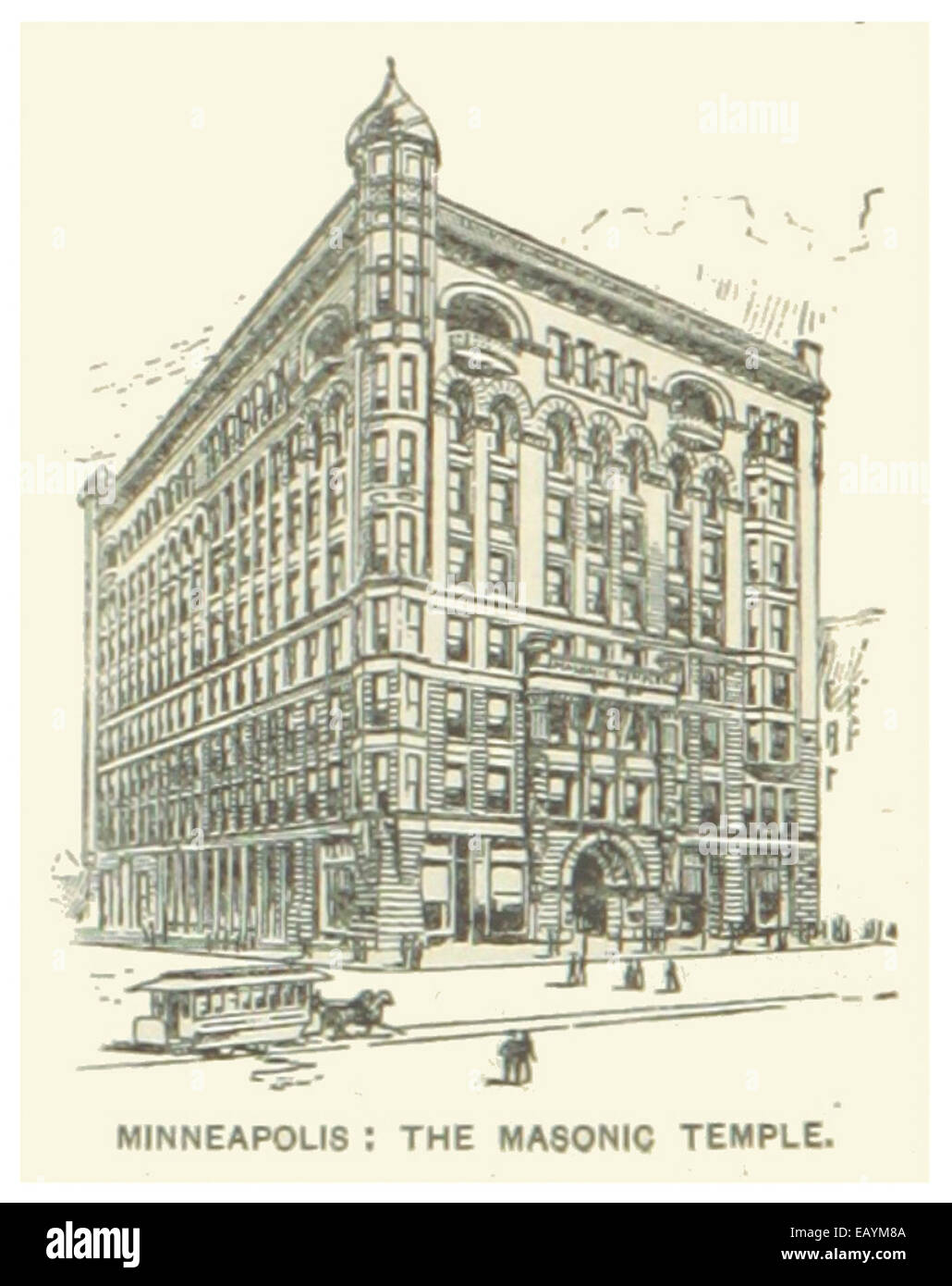 US-MN(1891) p430 MINNEAPOLIS, THE MASONIC TEMPLE Stock Photo - Alamy