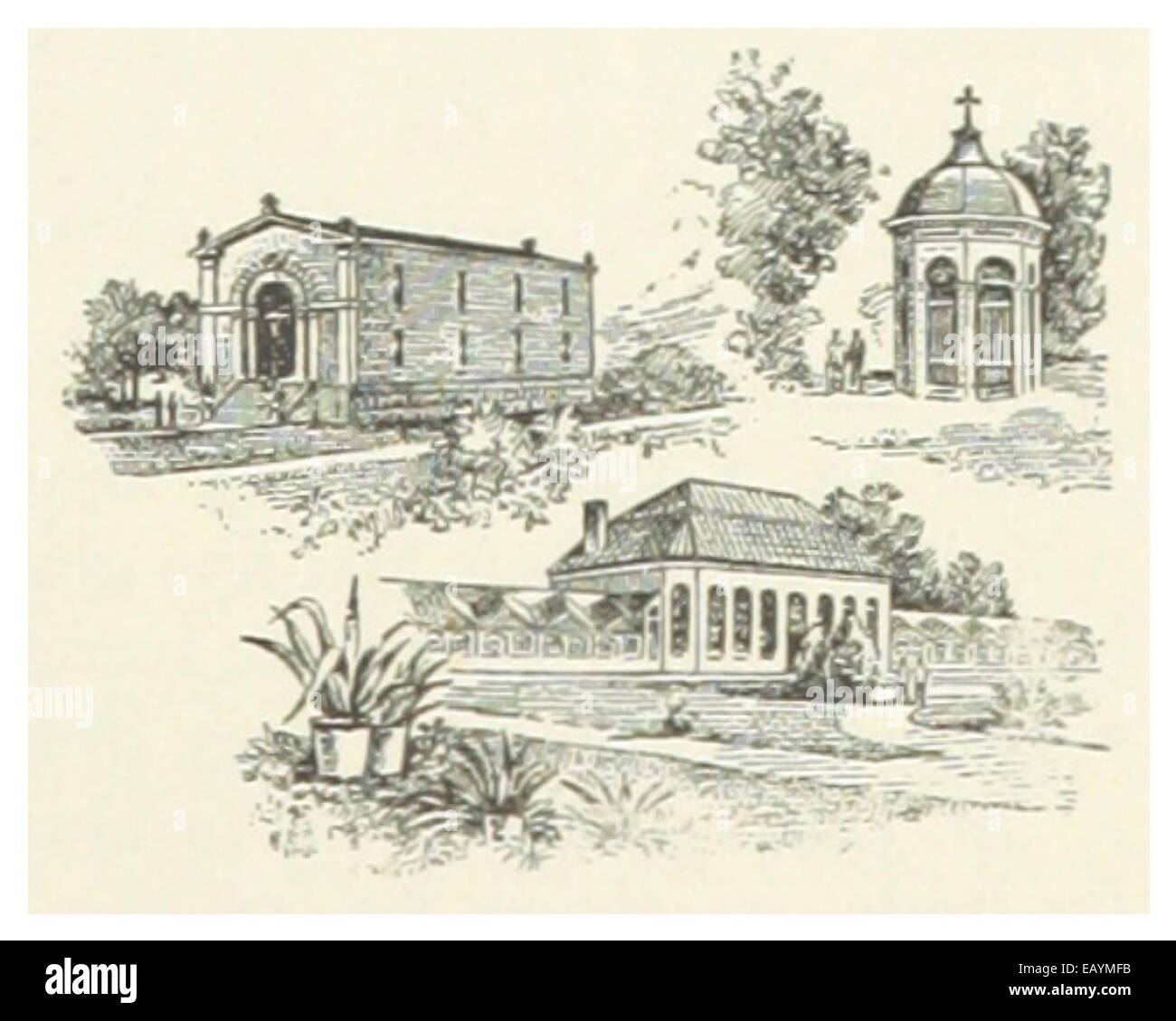 This 1891 illustration depicts Shaw’s Garden in St. Louis, Missouri, a ...