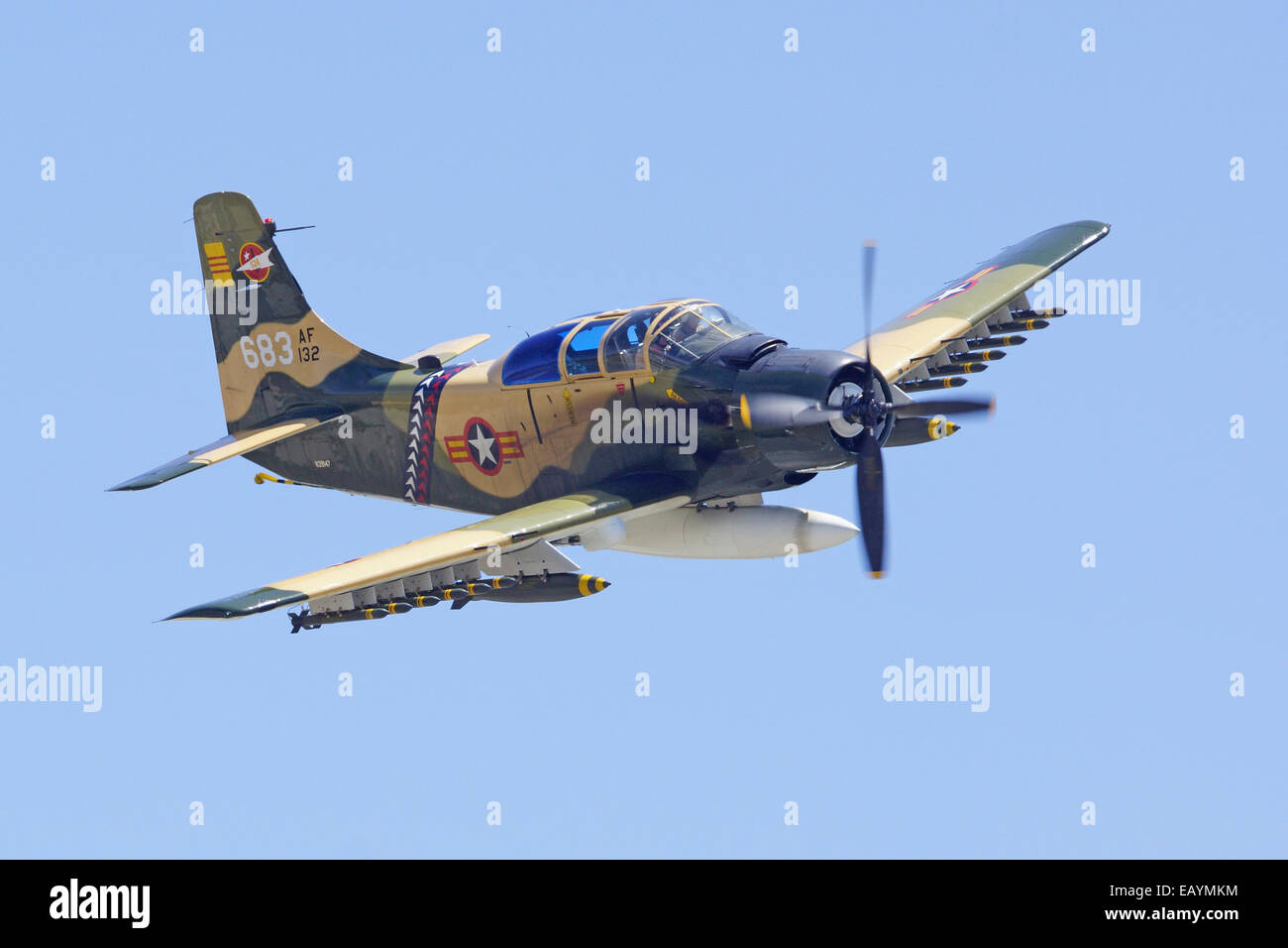 Vintage WWII A-1 Sky Raider US Military Airplane at 2014 Planes of Fame ...