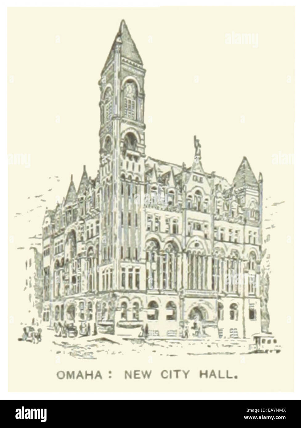 US-NE(1891) p531 OMAHA, NEW CITY HALL Stock Photo - Alamy