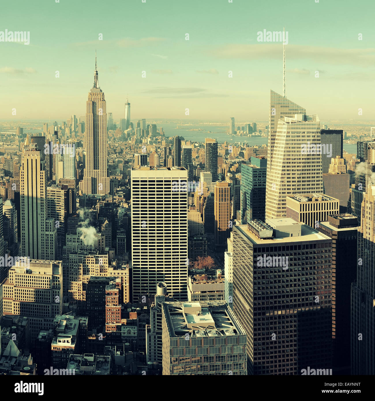 New York City skyscrapers rooftop urban view Stock Photo - Alamy