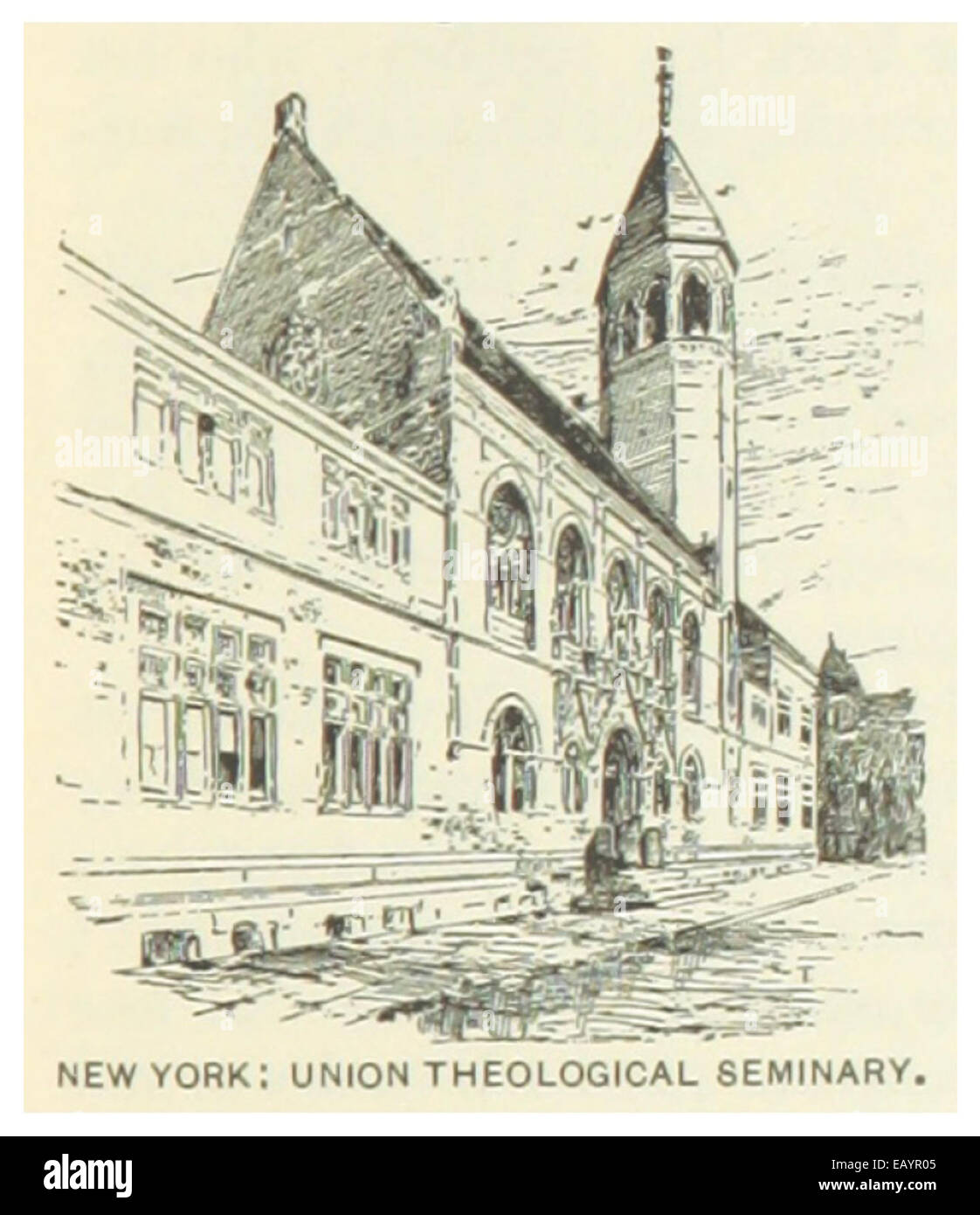 An illustration and map from 1891 showing the Union Theological ...
