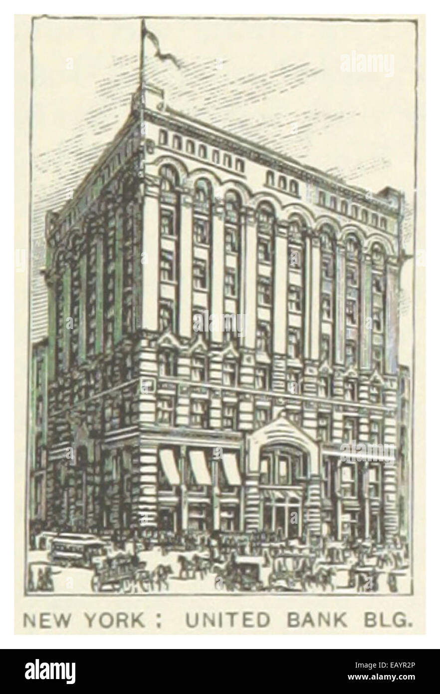 Page 613 from *US-NY (1891)* illustrates the United Bank building in ...