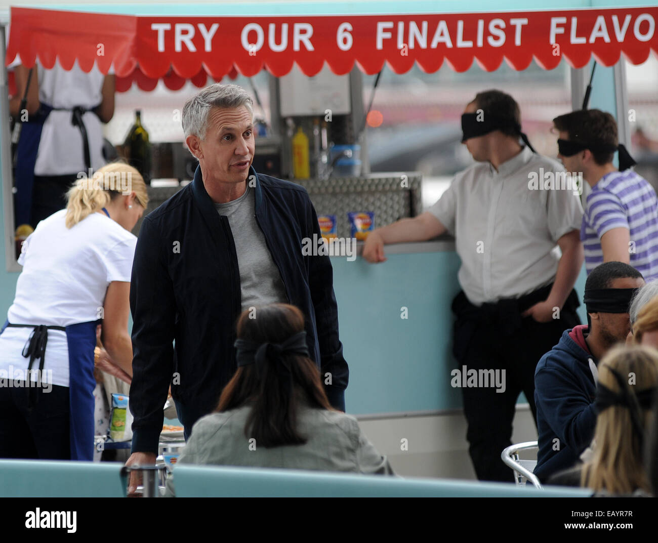 Gary Lineker pictured filming new Walkers Ad on the South Bank ...