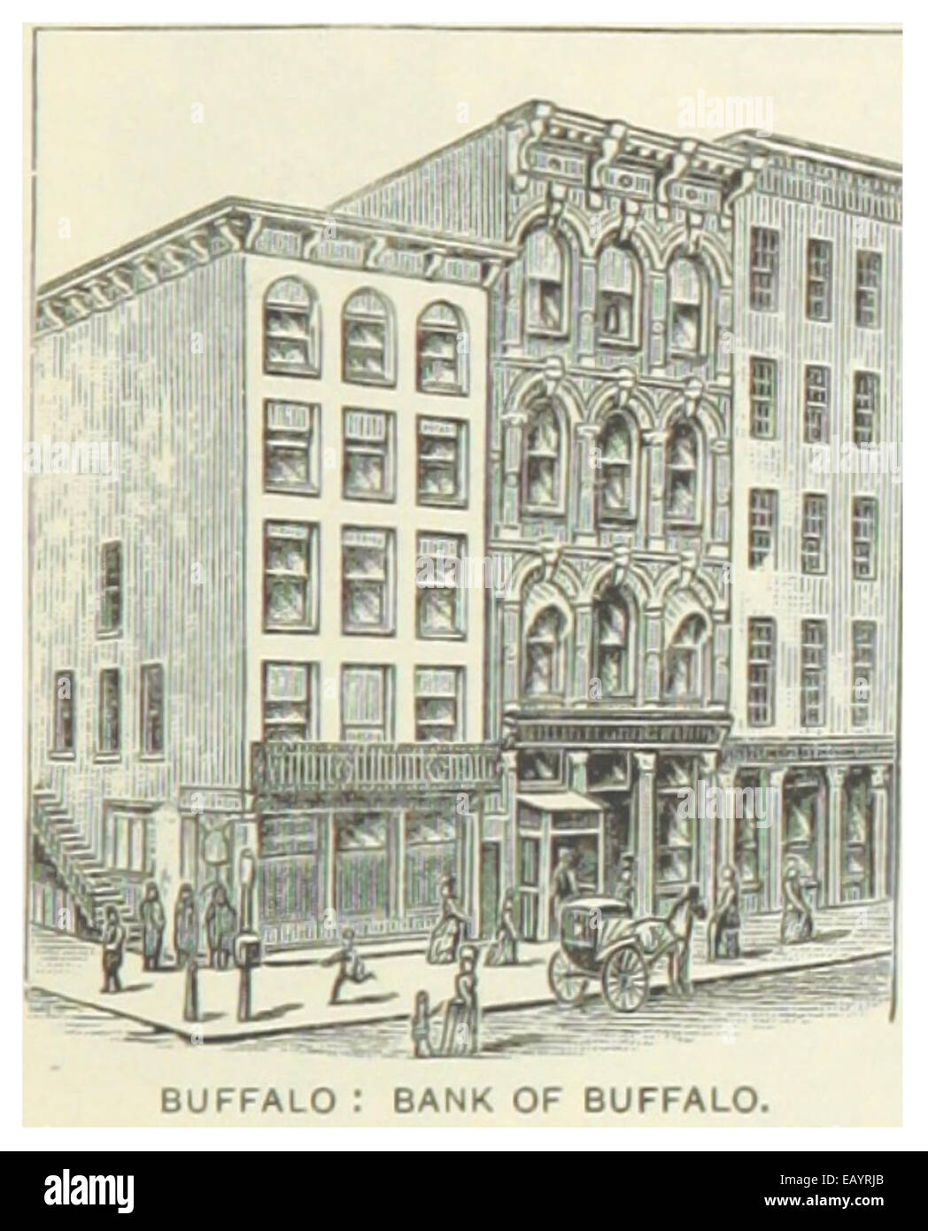 An 1891 illustration from the *US-NY* publication depicting the Bank of ...