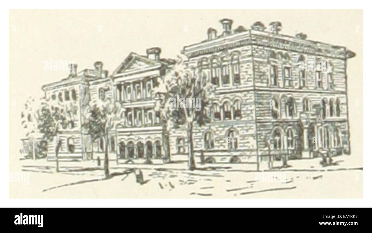 This 1891 illustration depicts the Cleveland Post Office, a significant ...