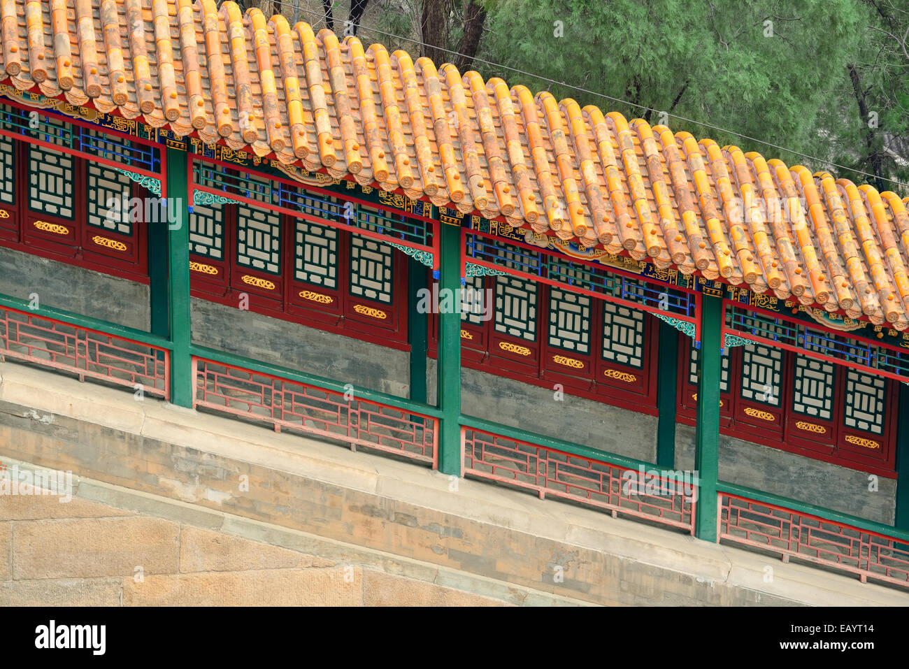 Old roof of Chinese buildings with beautiful pattern in Beijing Stock ...