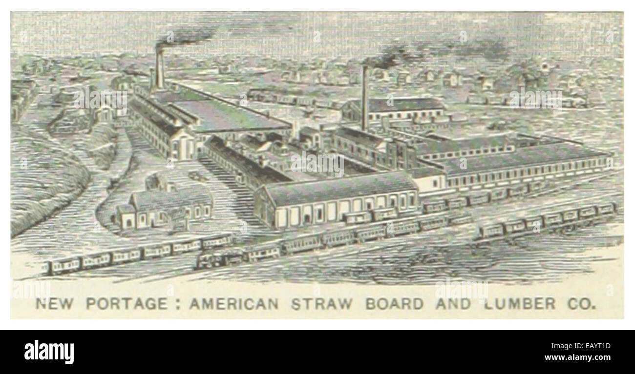 This 1891 map illustrates the location of the American Straw Board and ...
