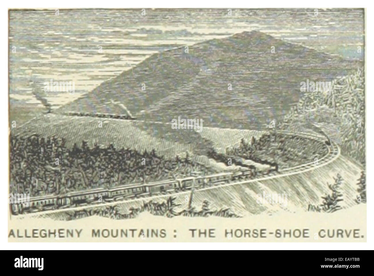 This 1891 map illustrates the Allegheny Mountains and the famous Horse ...