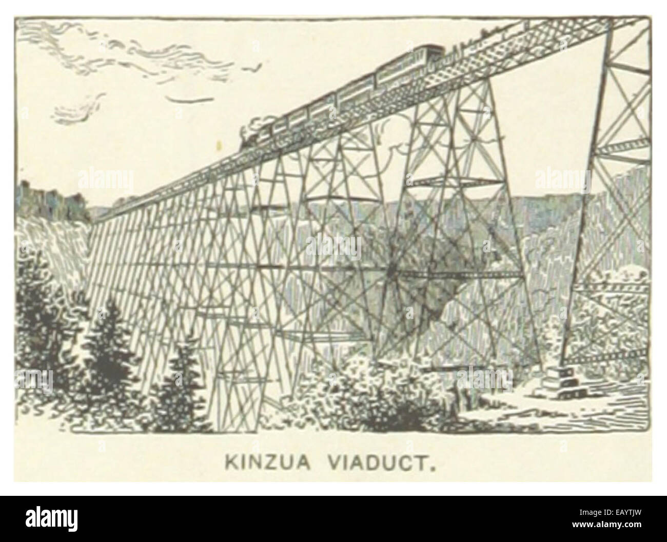 Illustration from US-PA (1891) depicting the Kinzua Viaduct in ...