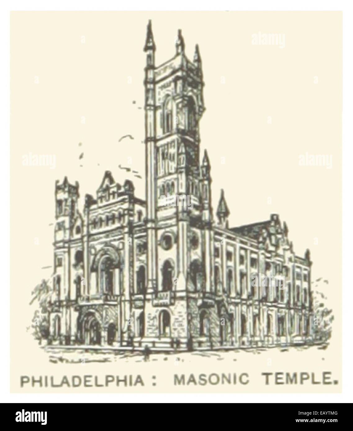 This 1891 map of Philadelphia highlights the Masonic Temple, an ...