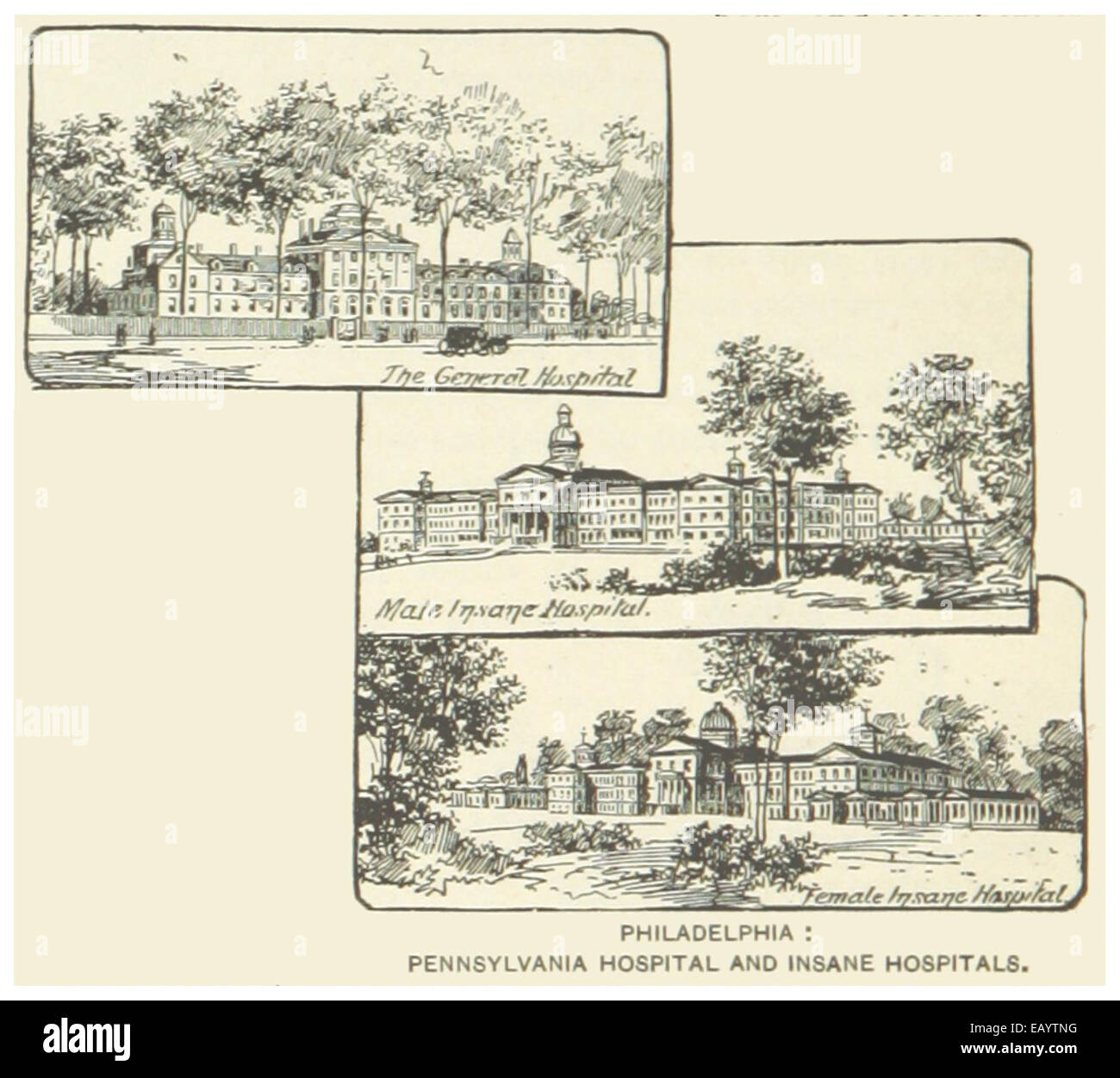 US-PA(1891) p728 PHILADELPHIA, HOSPITALS Stock Photo - Alamy