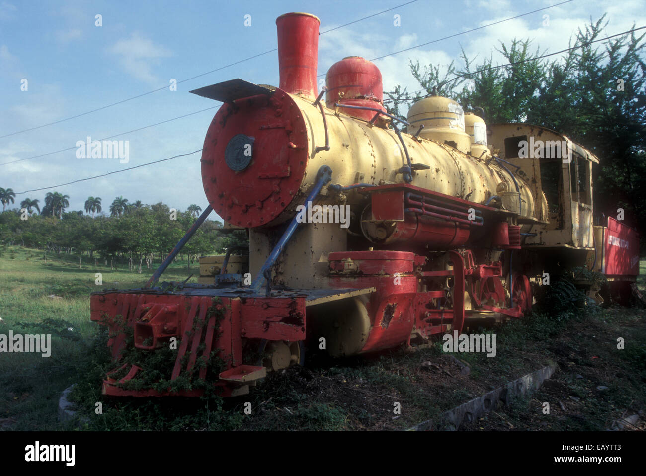 Old steam locomotive used in the sugarcane industry, Barahona ...