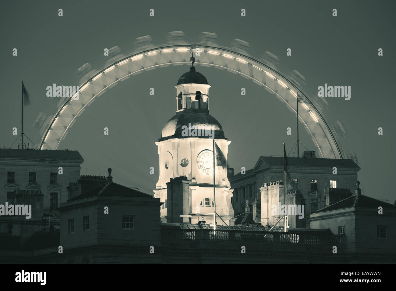 London Eye and historical buildings at night Stock Photo - Alamy