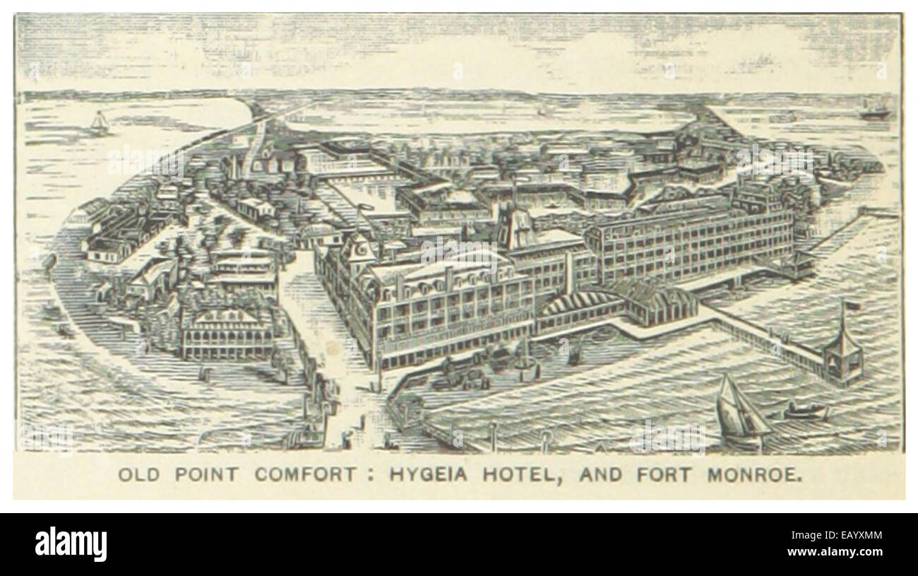 This 1891 illustration depicts Old Point Comfort, showing the Hygeia ...
