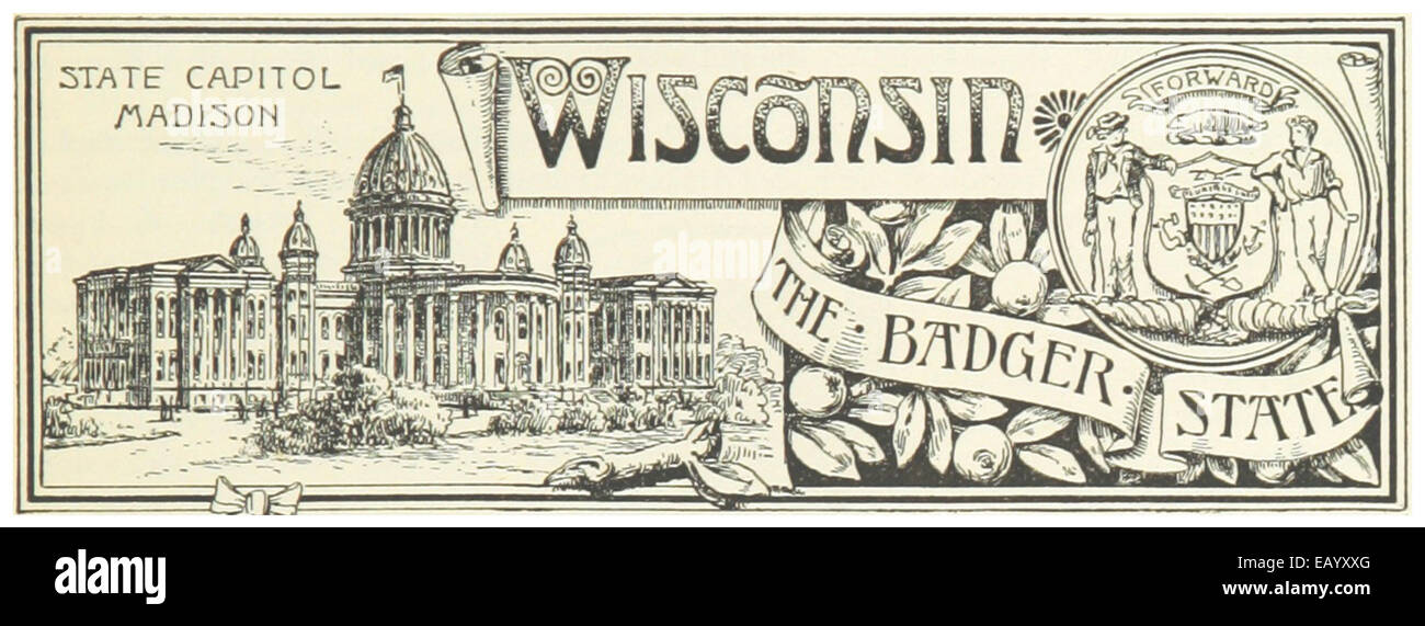 US-WI(1891) p887 The Badger State Stock Photo - Alamy