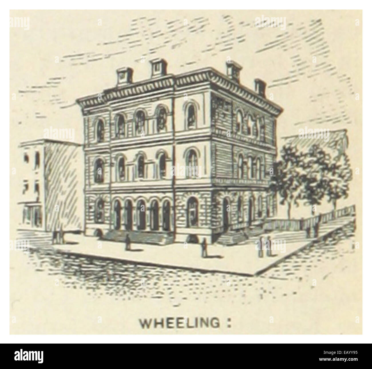 US-WV(1891) p884 WHEELING, POST OFFICE Stock Photo - Alamy