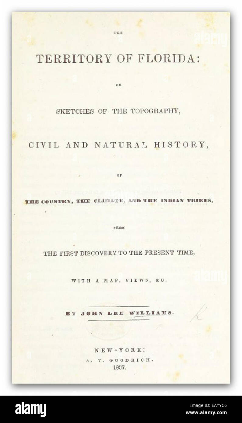 An 1837 illustration of the Territory of Florida, showcasing the ...