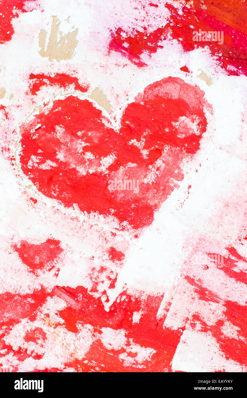 painted red heart shape on white background Stock Photo - Alamy