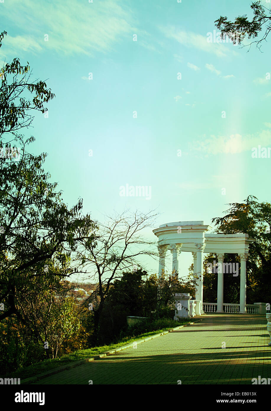 Columns in park Stock Photo - Alamy