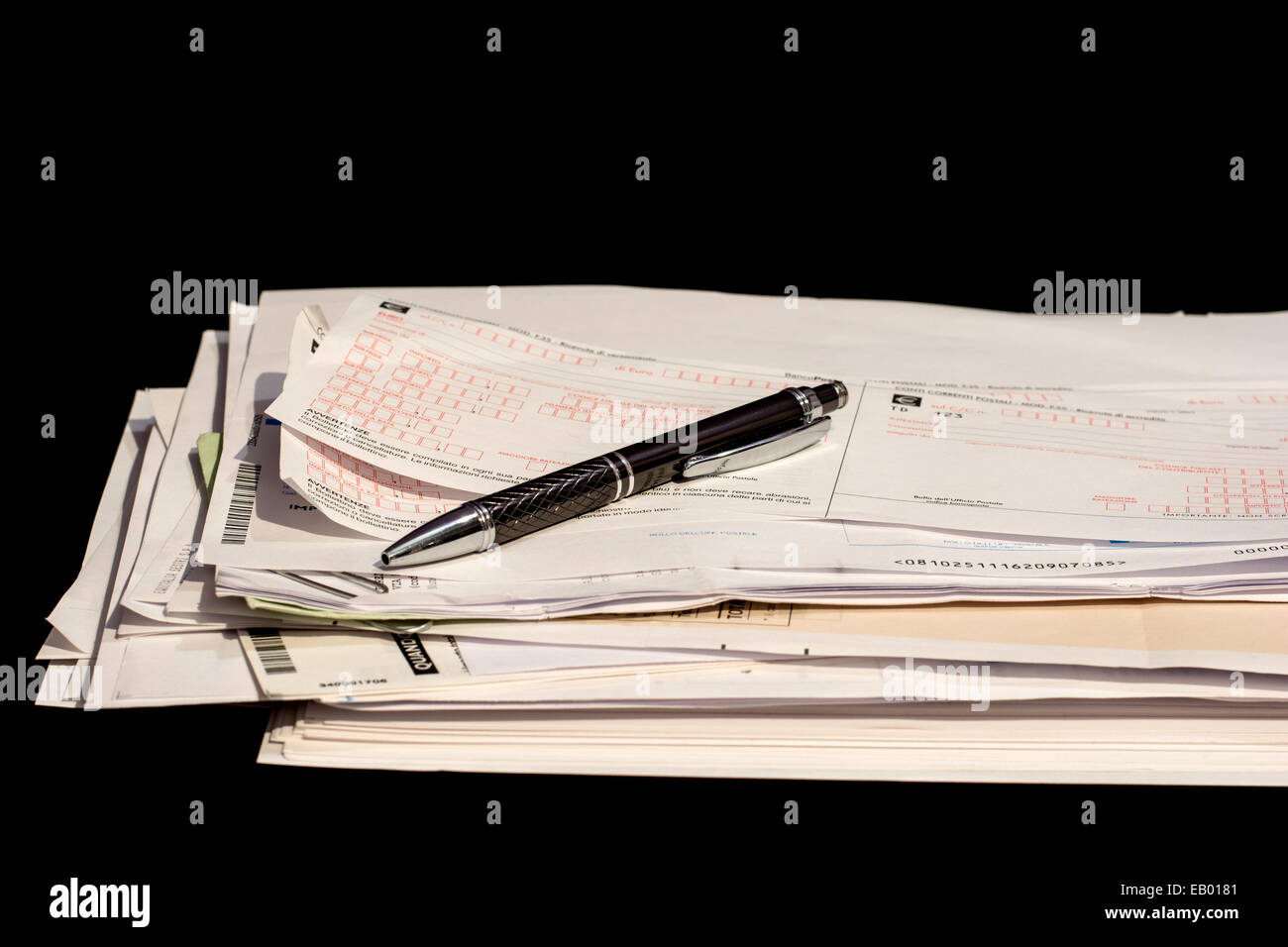 stack of paperwork and bills to pay Stock Photo - Alamy