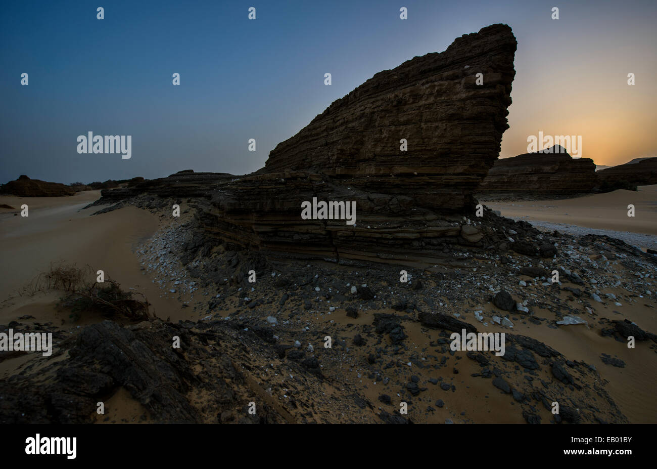 Rock formations in the outskirts of the Sahara desert, Egypt Stock ...