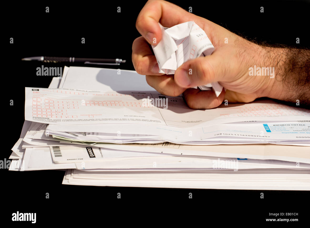 stack of paperwork and bills to pay Stock Photo - Alamy