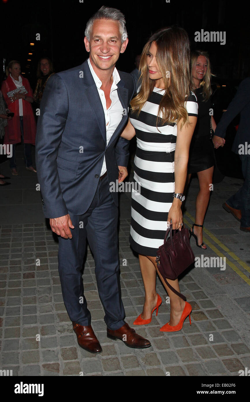 Gary and Danielle Lineker leaving Fire House Featuring: Danielle ...