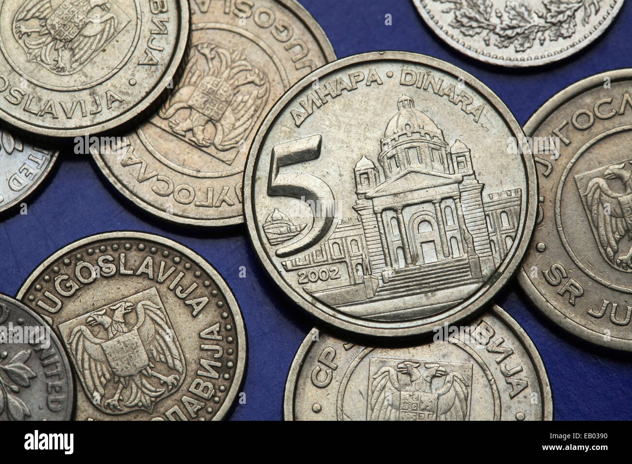 Coins of Yugoslavia. House of the Parliament of Yugoslavia in Belgrade ...