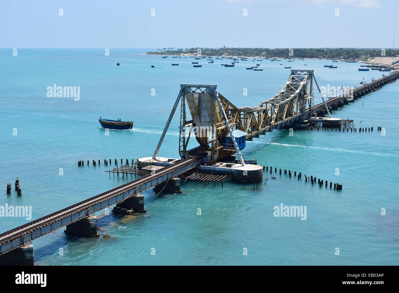 Pamban Bridge Connecting Pamban Island to mainland India Stock Photo ...