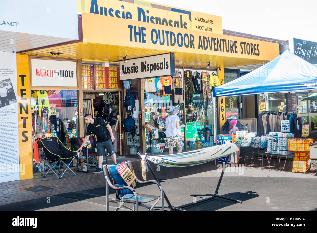 Products on display at street market in Sunbury, Victoria, Australia ...