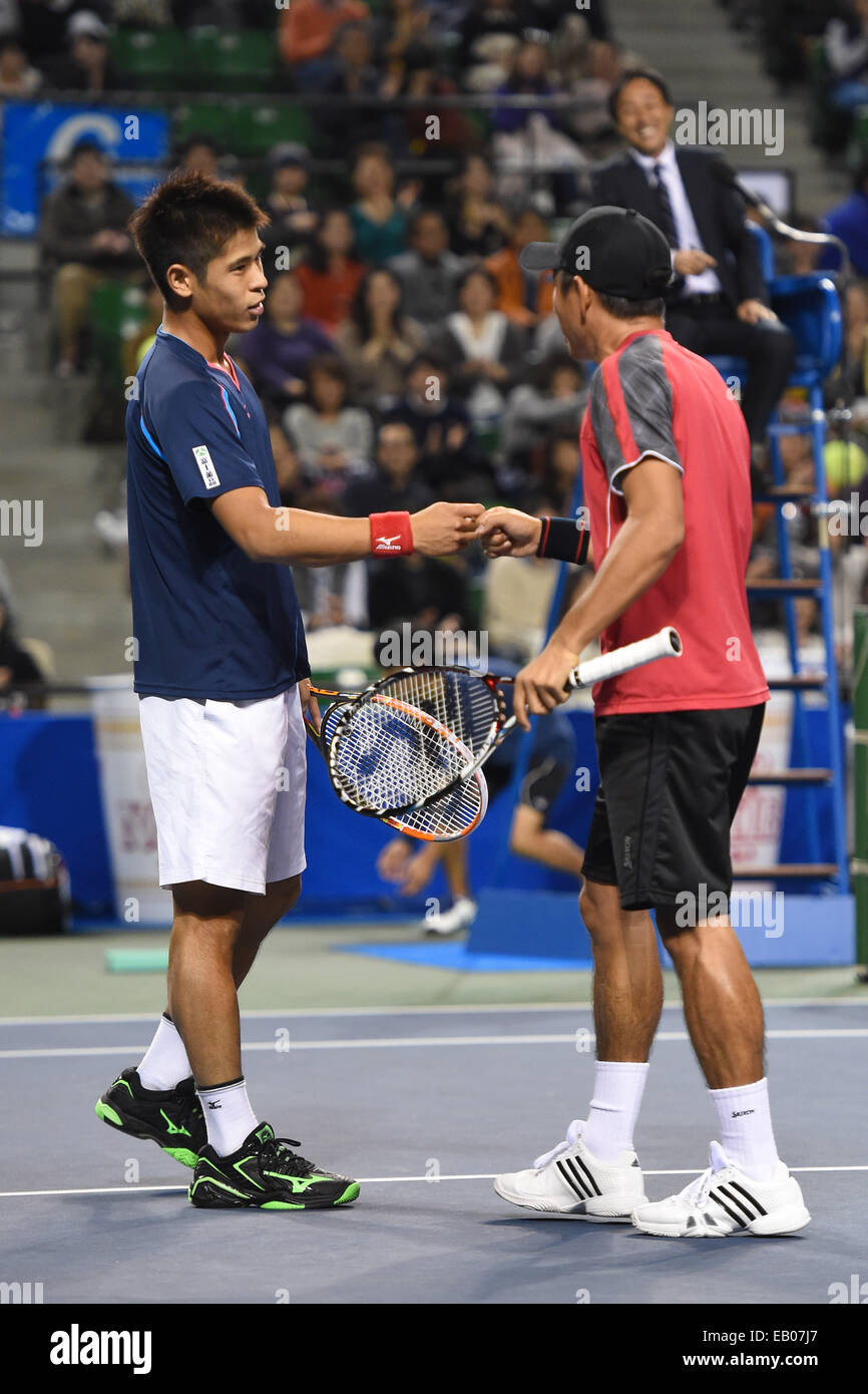 Tokyo, Japan. 22nd Nov, 2014. (L-R) Kaichi Uchida, Takao Suzuki (JPN ...