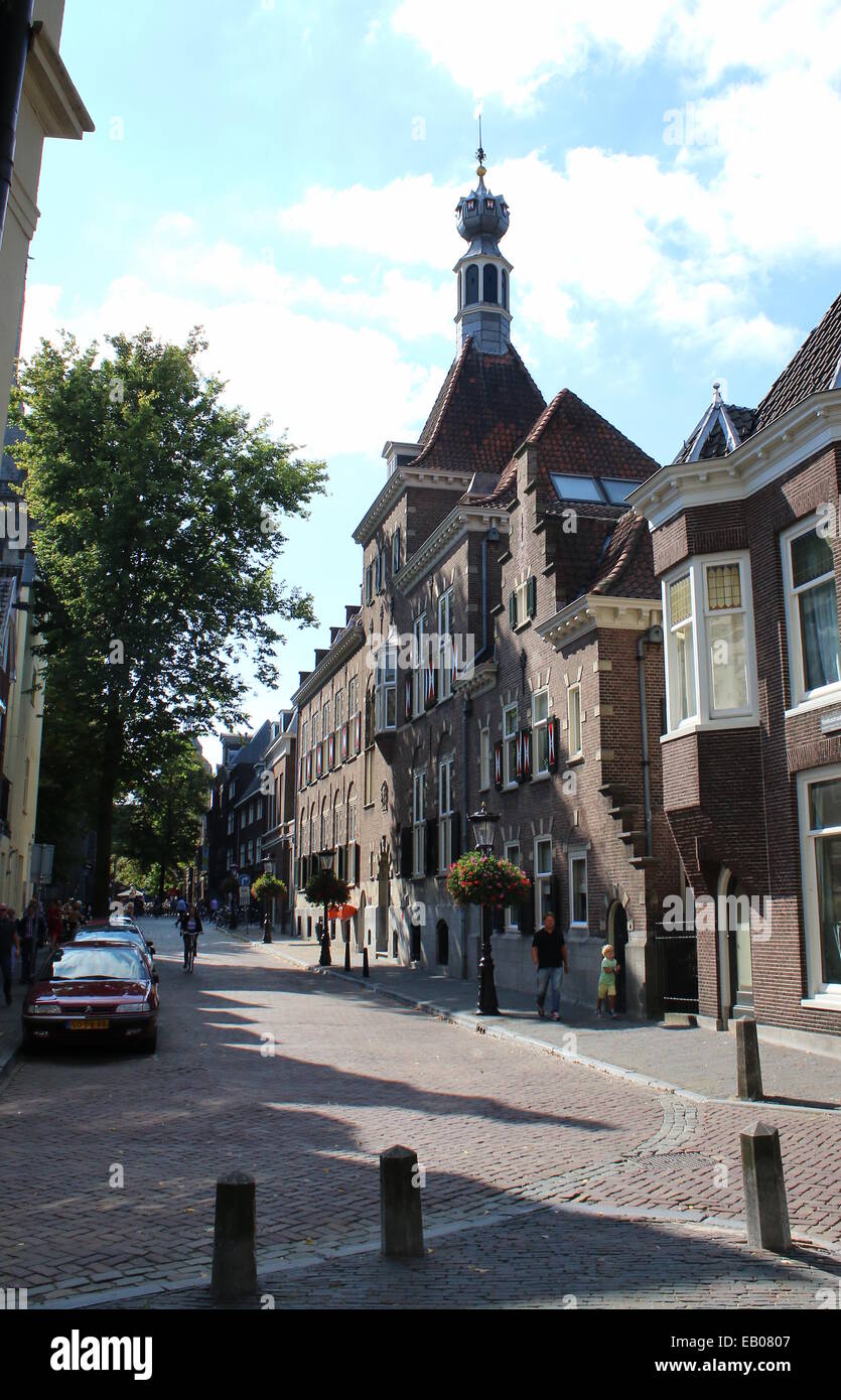 Voetiusstraat near Dom Church in the old medieval inner city of Utrecht ...