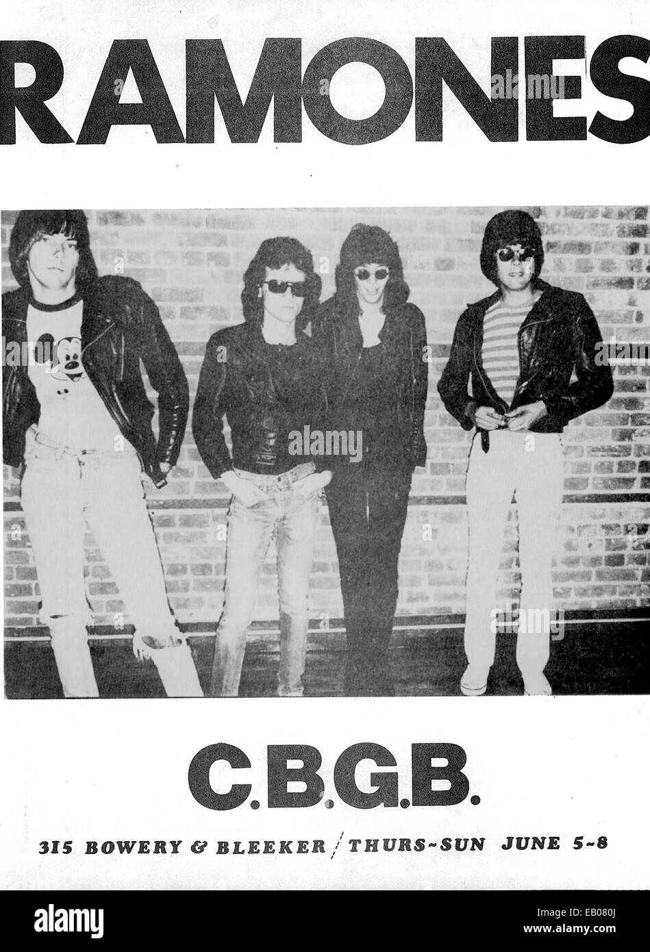 THE RAMONES, circa 1970s. Flyer promoting Ramones concert at CBGB in ...