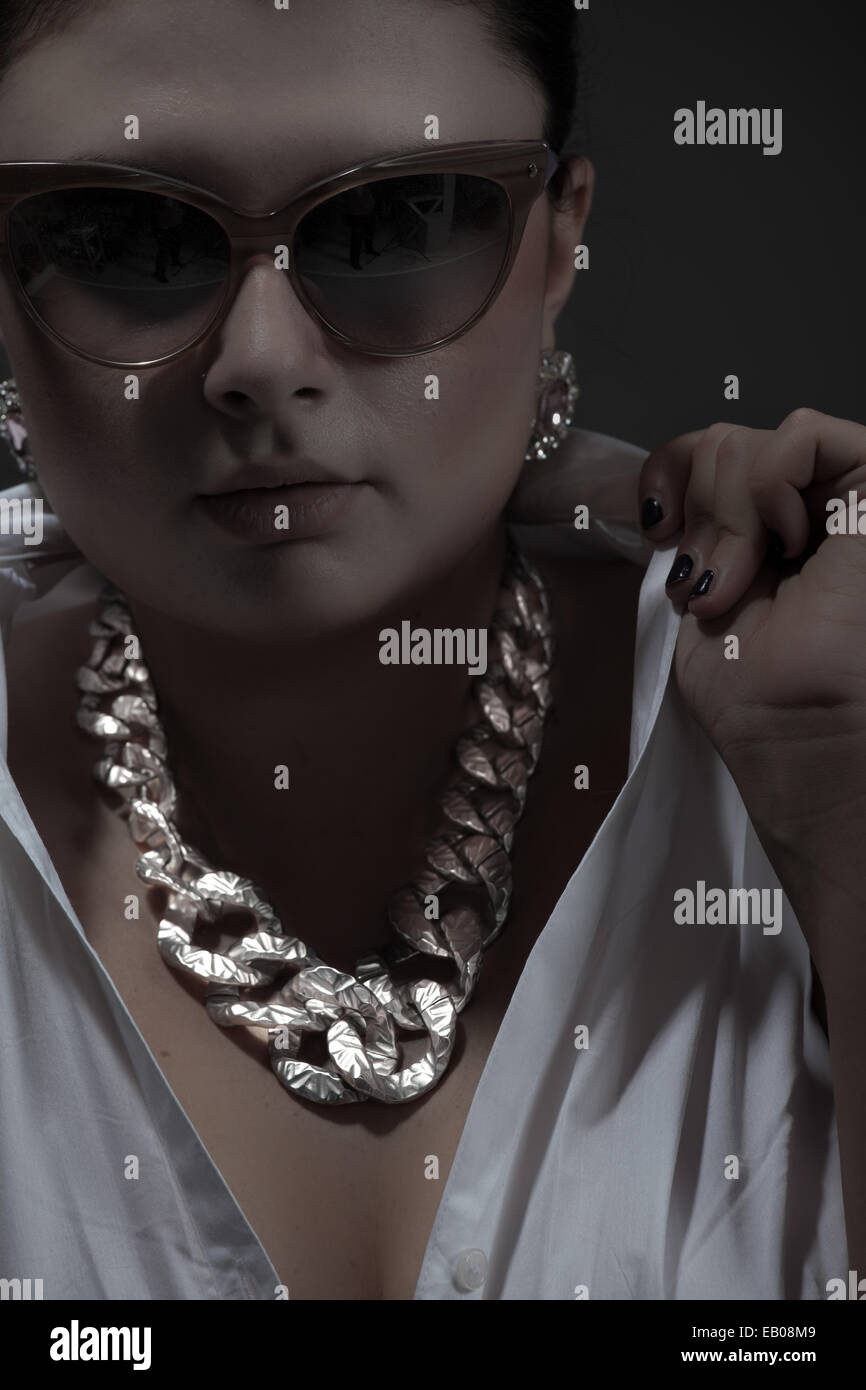 plus-size model fashion shot in studio Stock Photo - Alamy