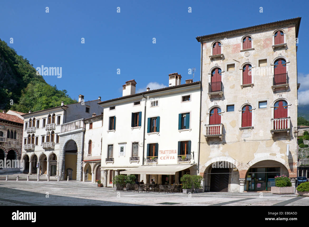 Piazza Flaminio Vittorio Veneto Treviso Province Northern Italy Stock ...