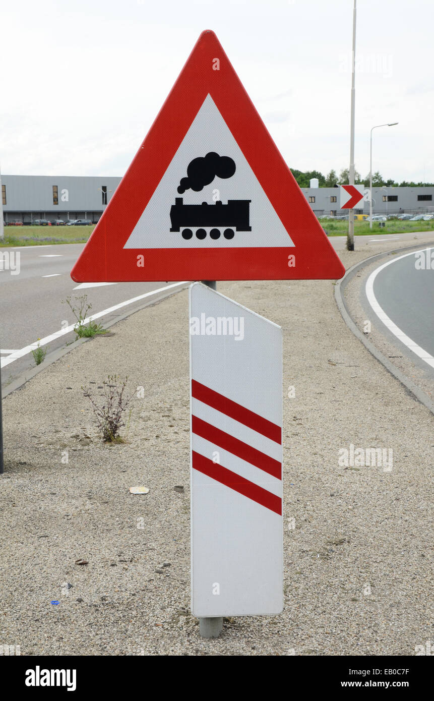 nostalgic railway crossing traffic sign Stock Photo - Alamy