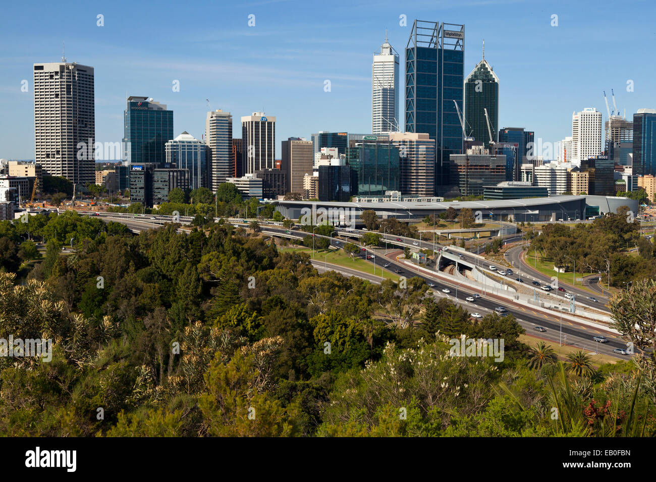 Skyscrapers in Central Business District Perth Western Australia from ...