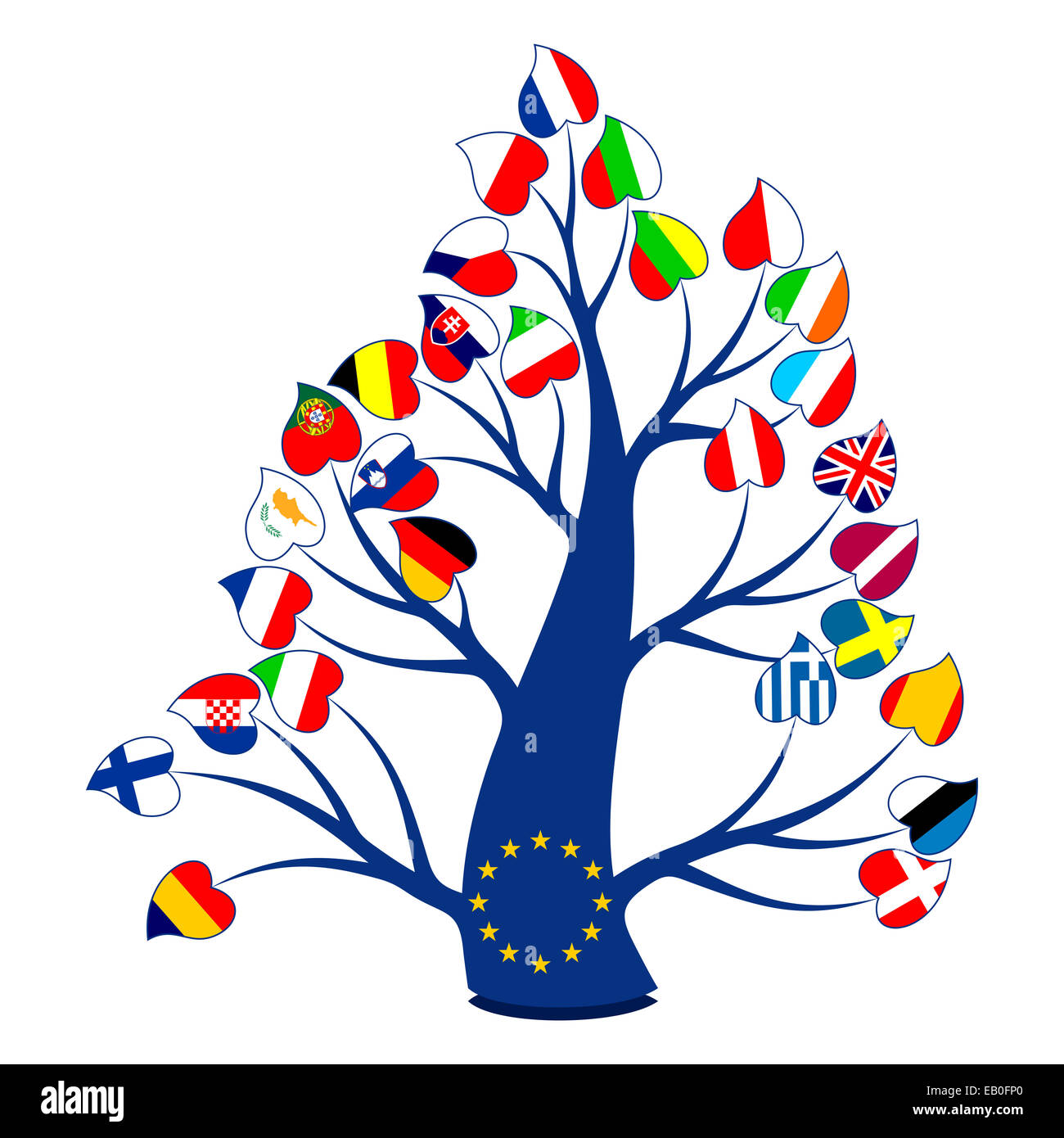 Flags on the tree Stock Photo - Alamy