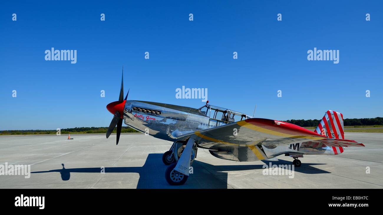"Betty Jane" is a World War II razorback P-51C Mustang fighter Stock ...