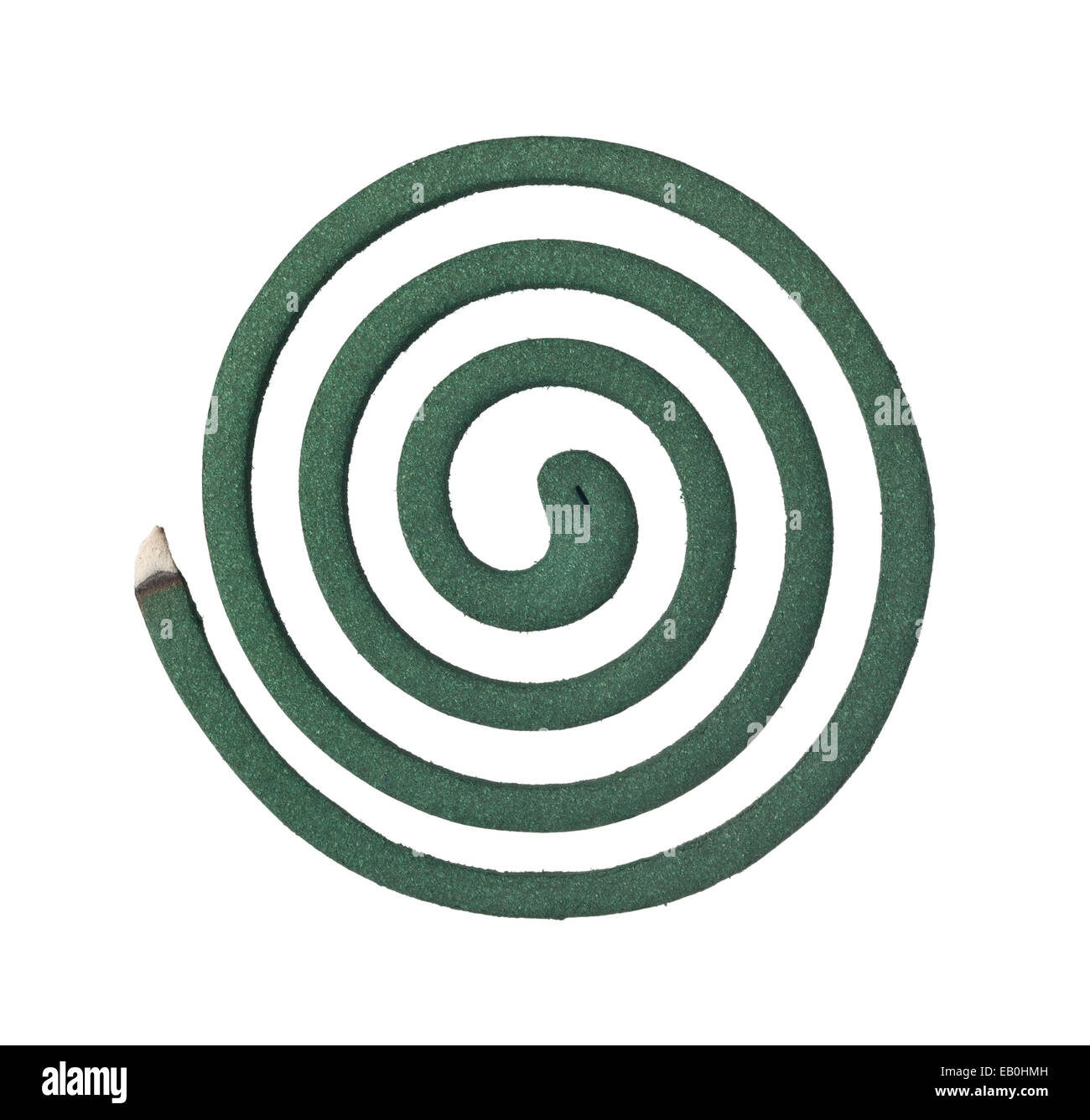 Burning mosquito coil isolated on white background Stock Photo - Alamy