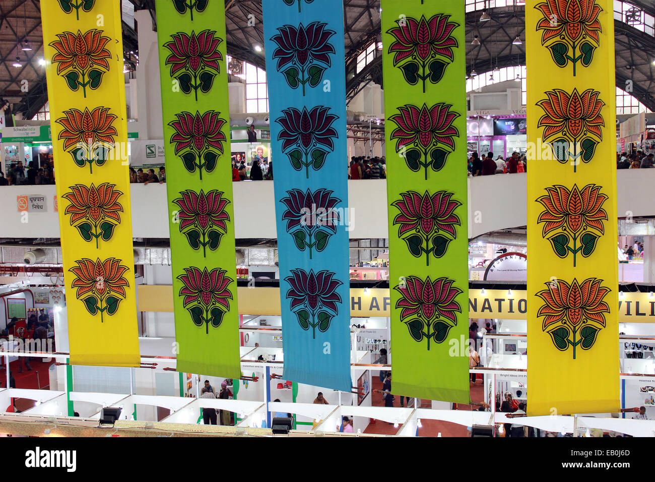 color full, lotus, flags, hanging in new Delhi, India Stock Photo - Alamy