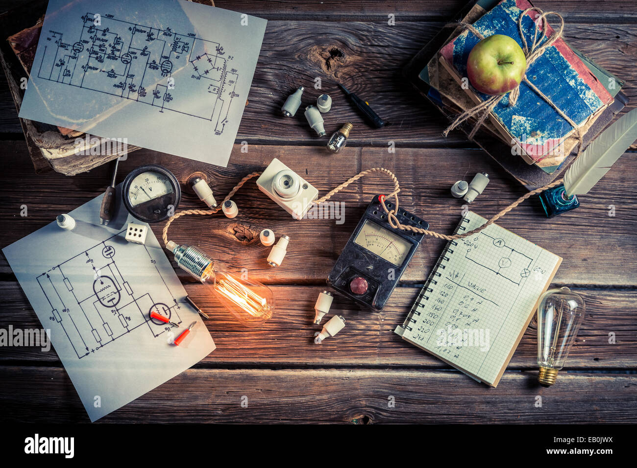 Vintage Electrical laboratory Stock Photo - Alamy