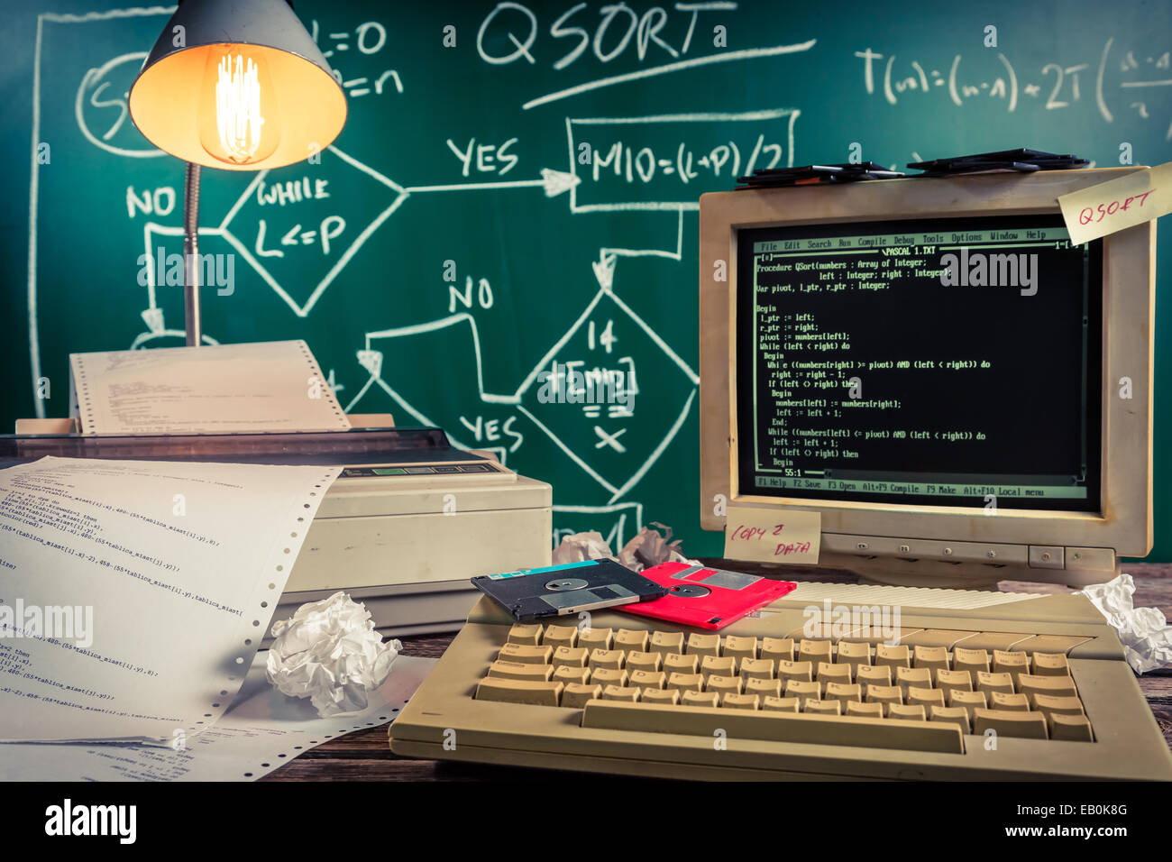 Beginnings of computer languages in schools Stock Photo - Alamy
