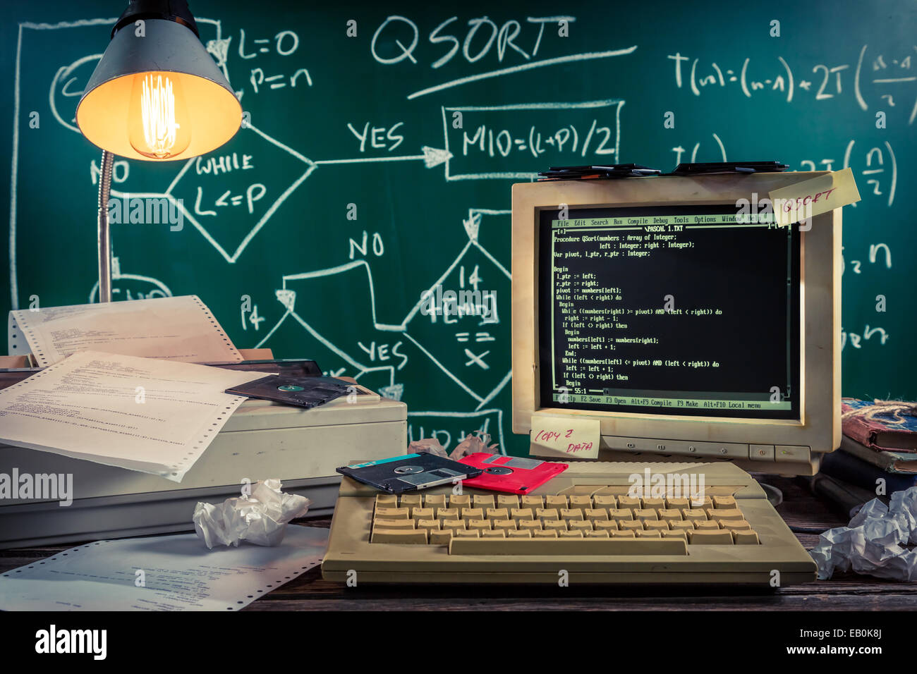 Vintage computing laboratory Stock Photo - Alamy