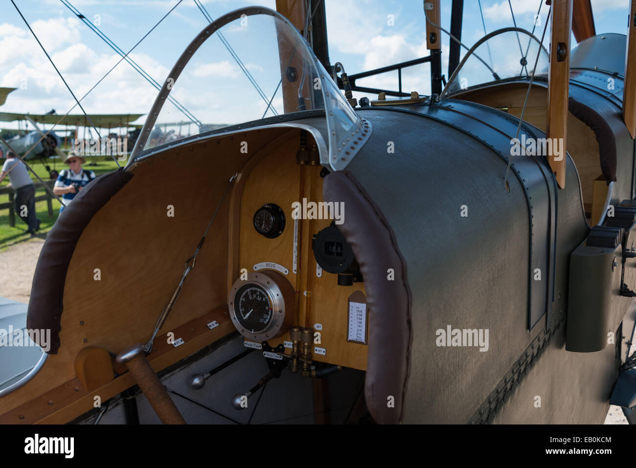 Biggleswade, UK - 29 June 2014: The cockpit of an RAF BE2c fighter ...