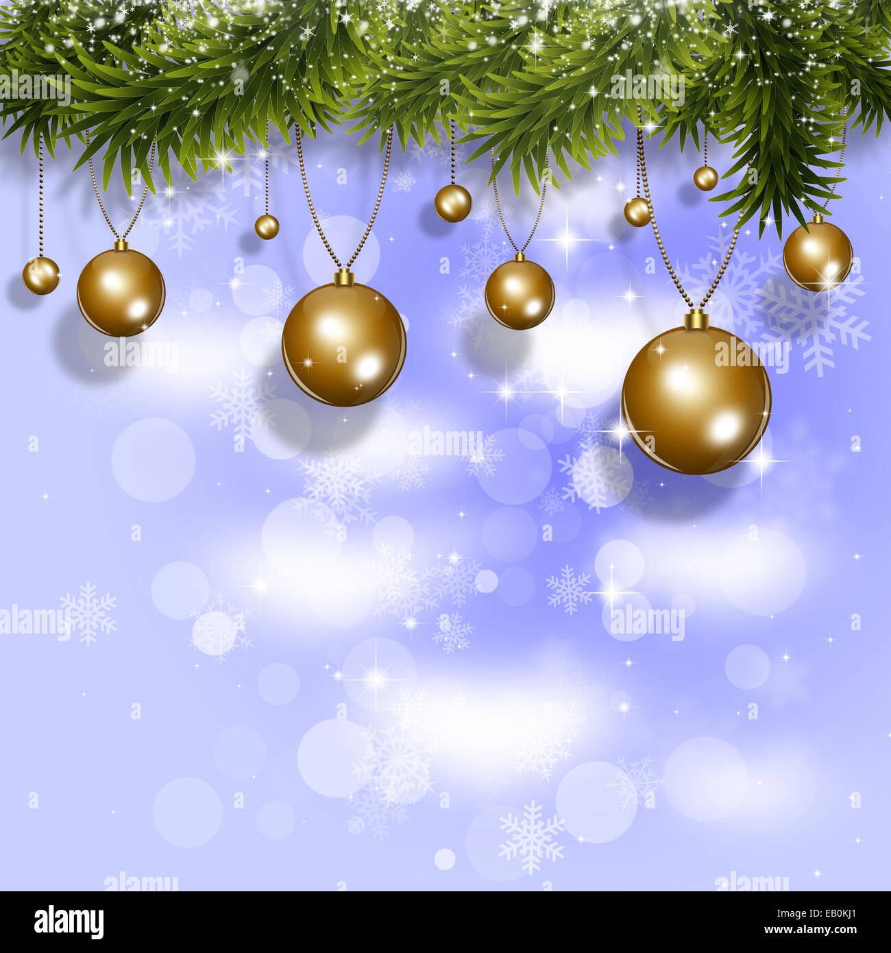 winter holiday balls blue background for christmas and new year cards ...