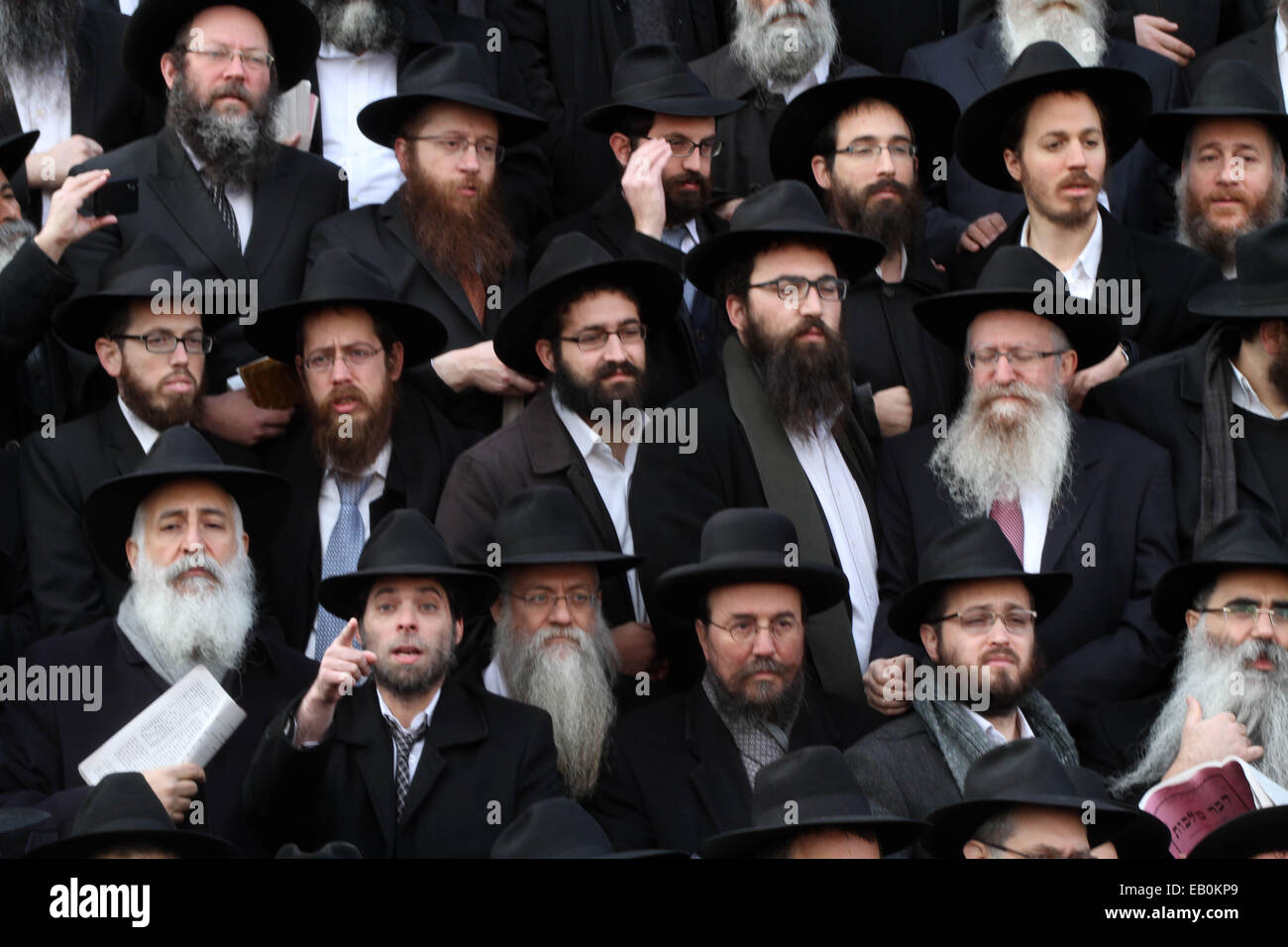 New York, USA. 23rd Nov, 2014. Thousands of Bearded Hasidic Rabbi's ...