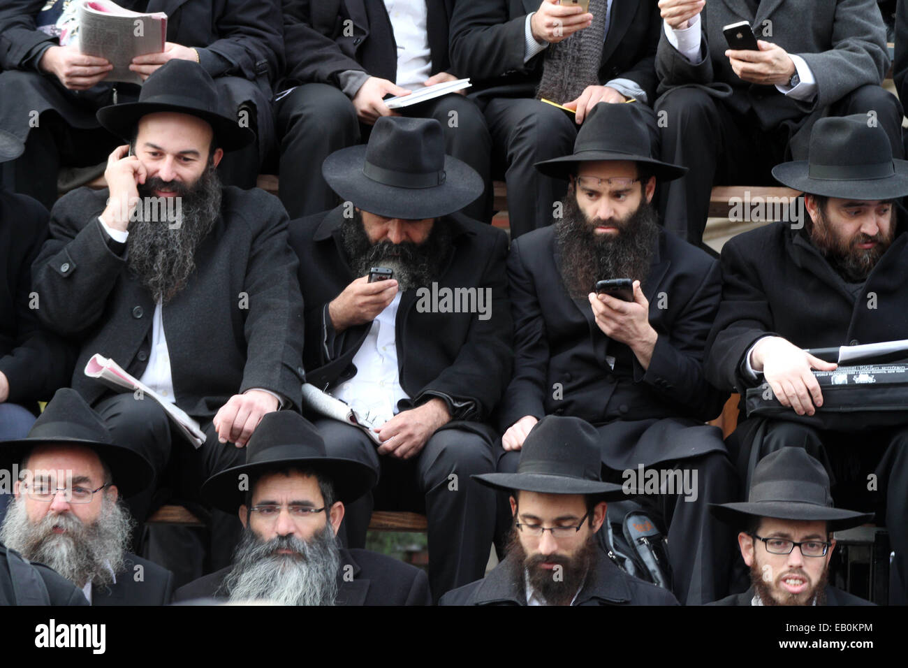 New York, USA. 23rd Nov, 2014. Thousands of Bearded Hasidic Rabbi's ...