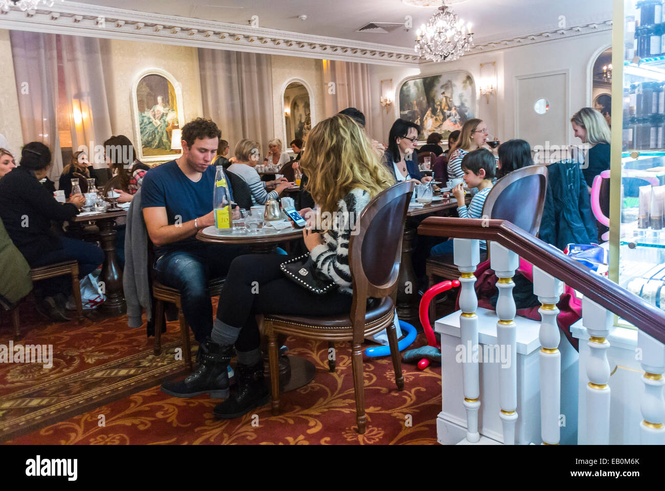 Paris, France, People Sharing Drinks inside French Department Store ...